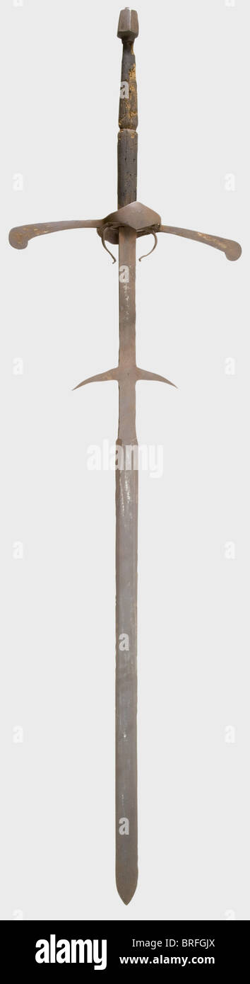 A German two-handed sword,circa 1600. Massive blade with long ricassos ...