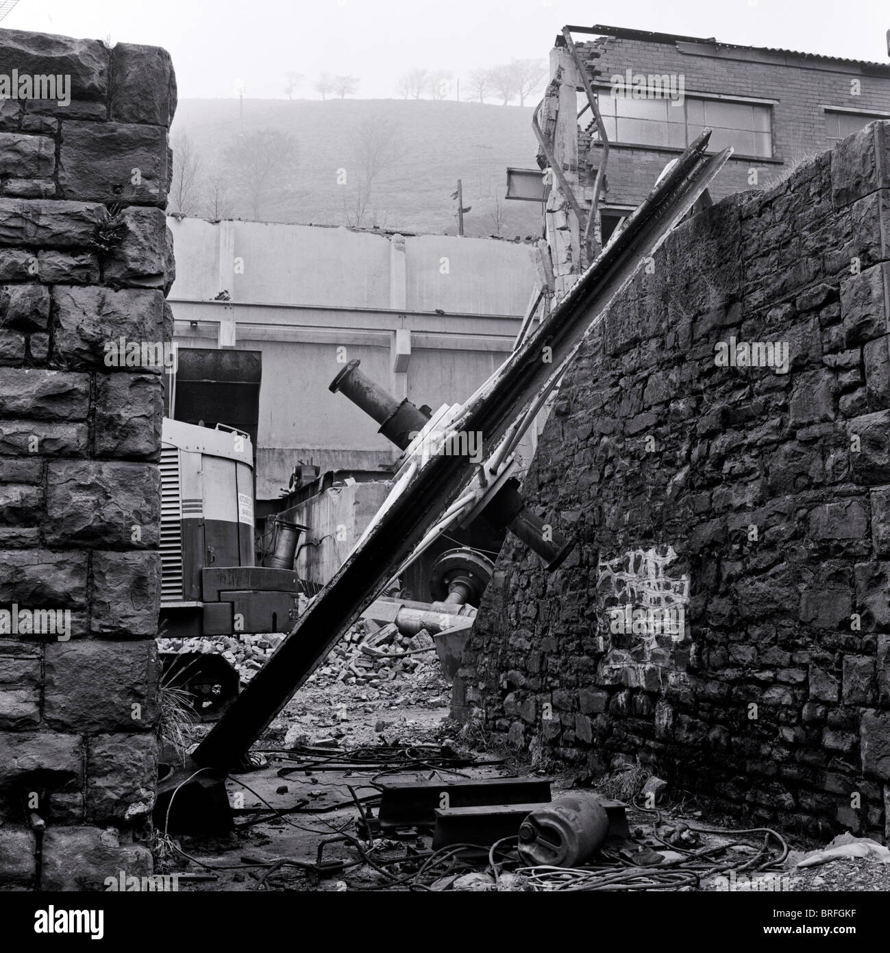 Six Bells colliery being demolished in the mining village of Six Bells ...
