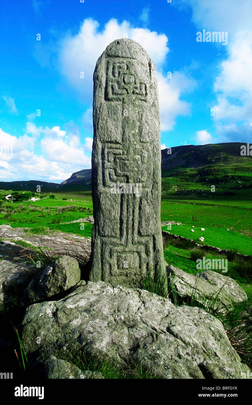 Standing Stone, Glencolumbkille, Co Donegal, Ireland Stock Photo - Alamy