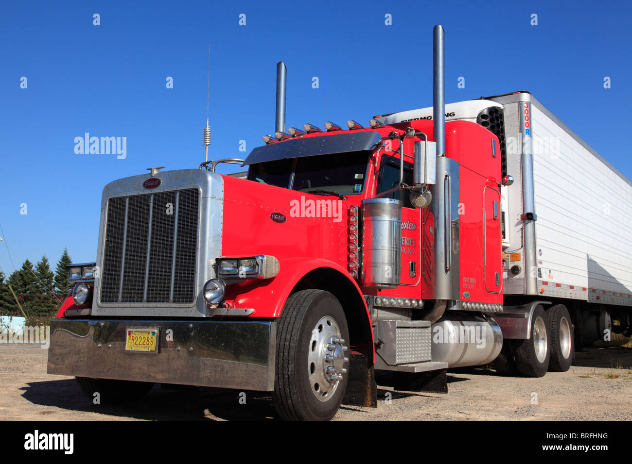 portrait of a red Peterbilt Truck, Canada, North America. Photo by ...