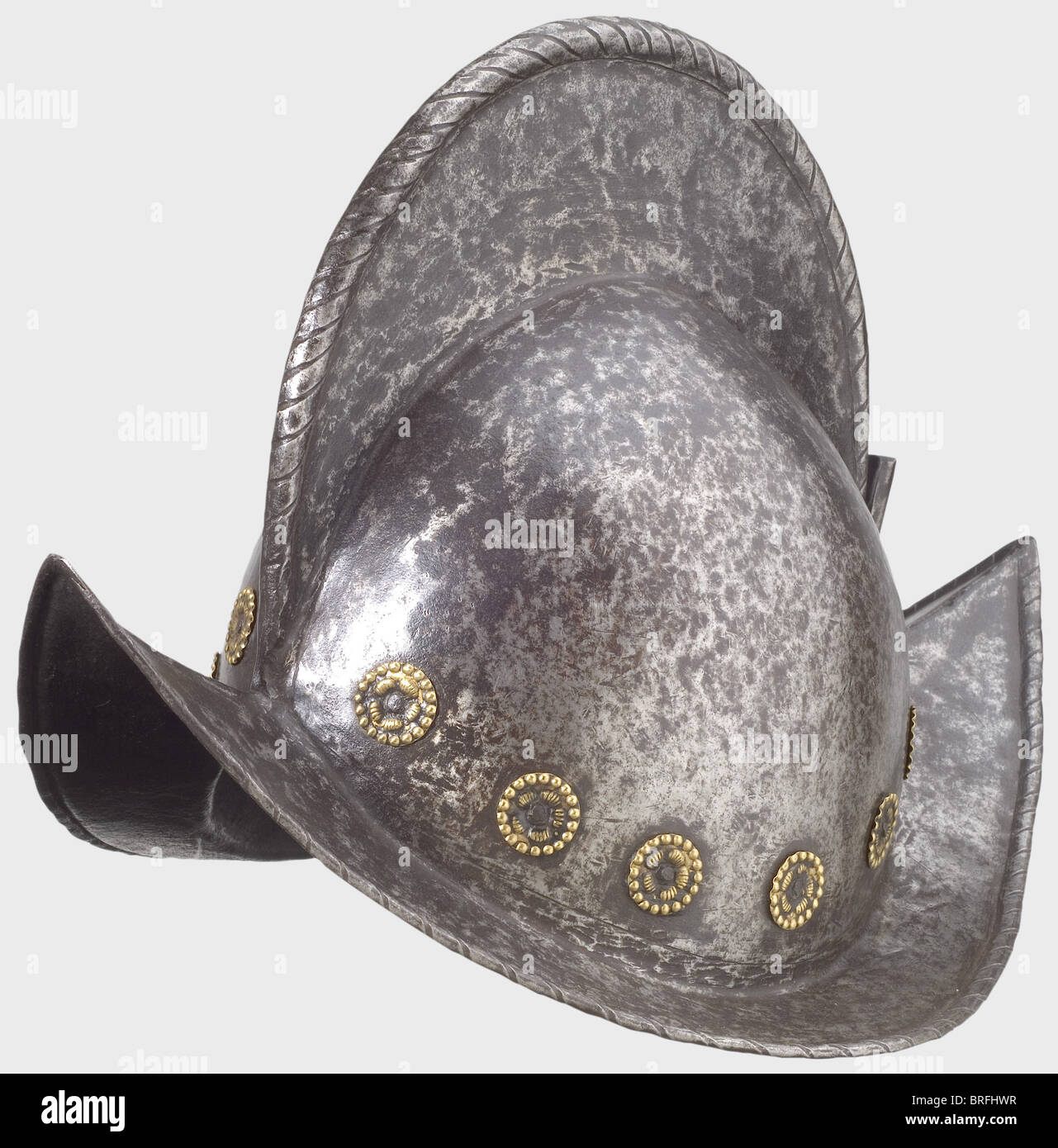 A German or French morion,circa 1600. Forge-welded,two piece skull with ...