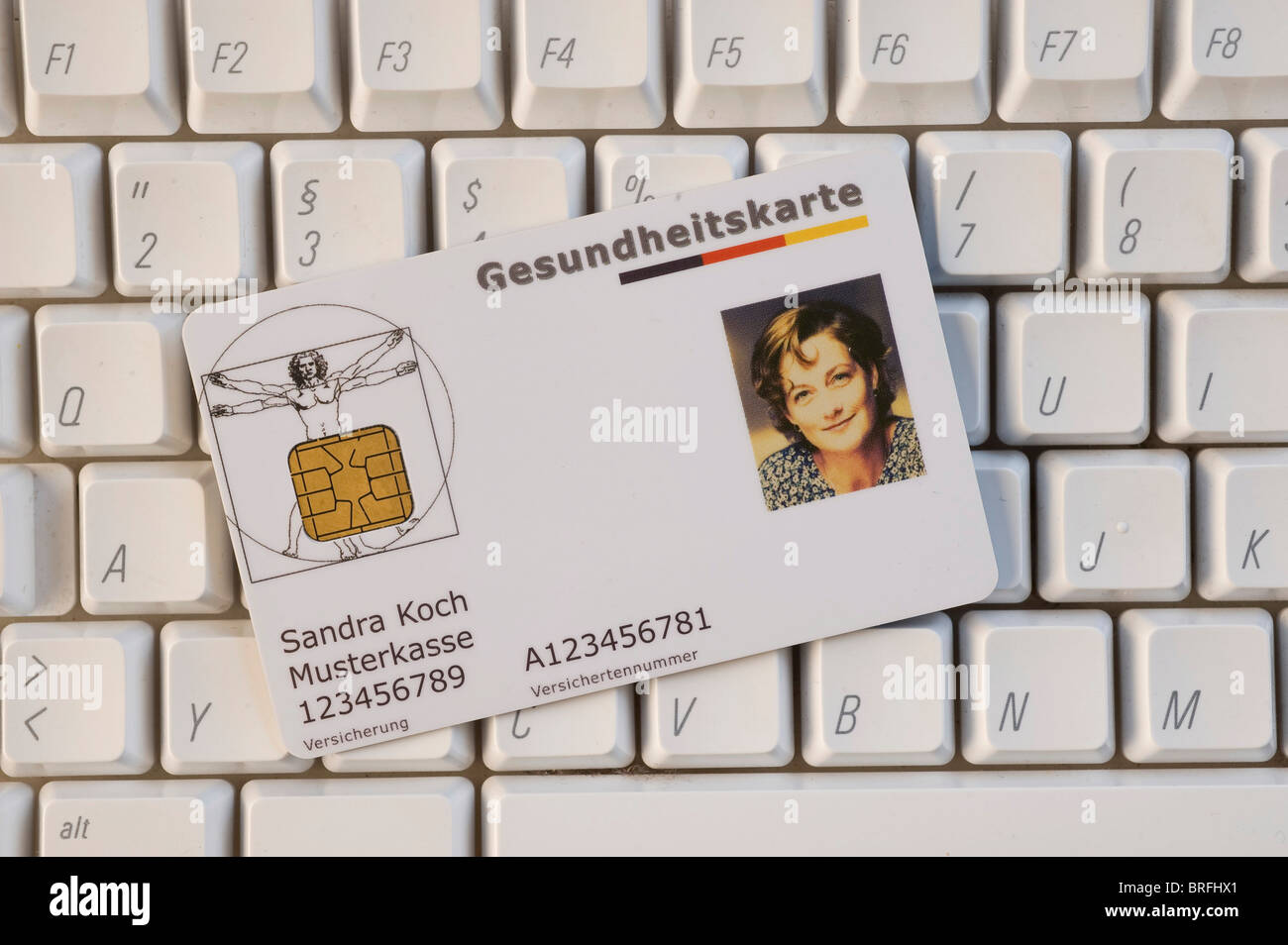 German electronic health insurance card on a keyboard Stock Photo - Alamy