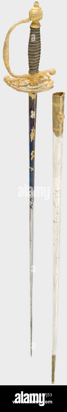An officer's parade sword,end of the 18th century. Beautiful triangular ...