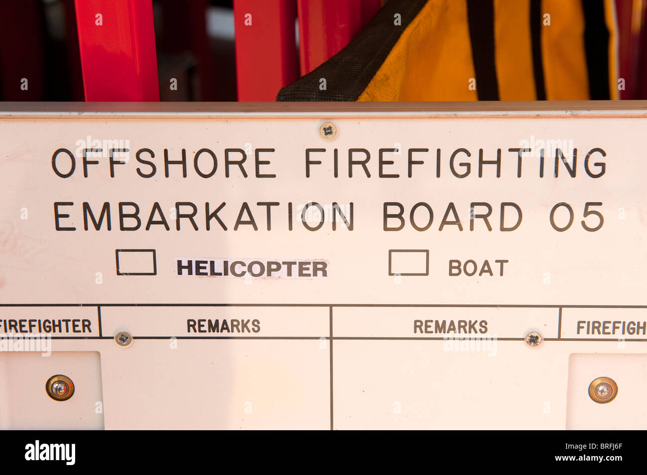 Offshore Ship Firefighting Embarkation Board Stock Photo - Alamy
