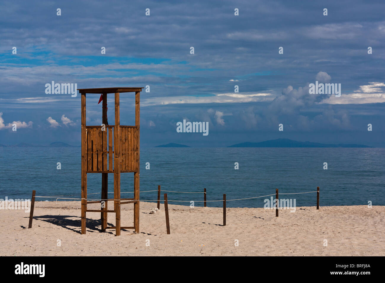 wooden lifeguard cabin on a desert beach Stock Photo - Alamy