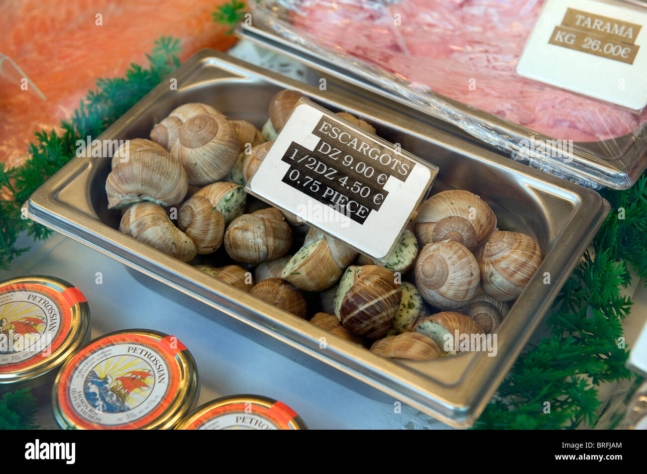 escargots in shop window, lille, france Stock Photo - Alamy