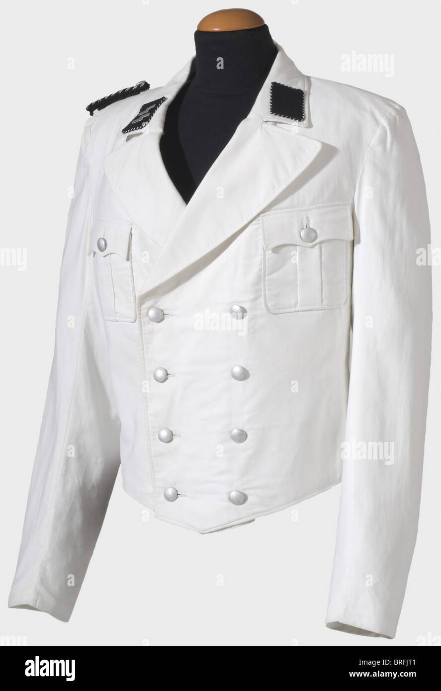 A white jacket for SS-Orderlies.,A fine white linen,double-breasted ...