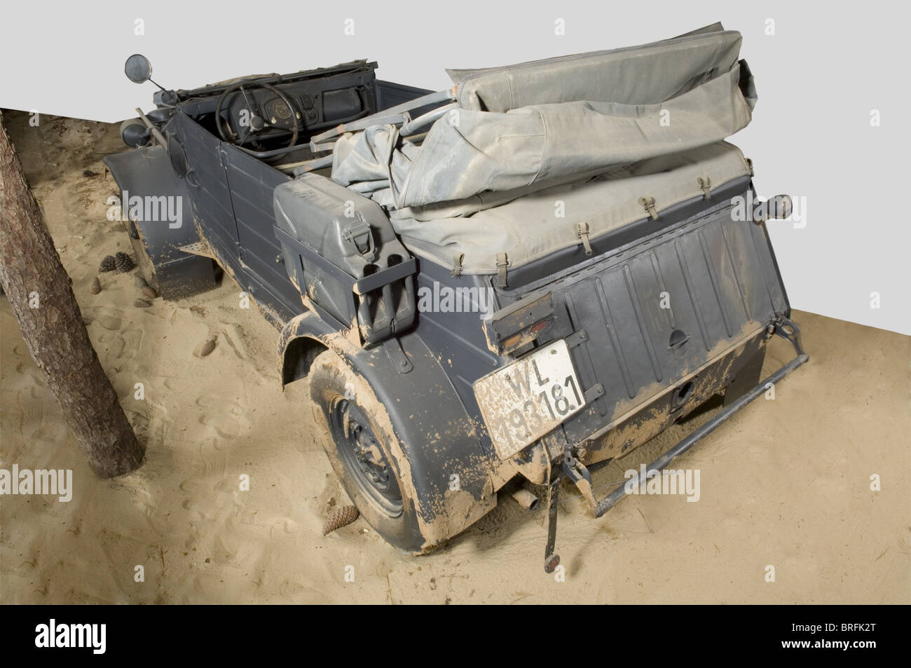 A Kübelwagen type 82, created in 1936 in the Volkswagen workshops, and ...