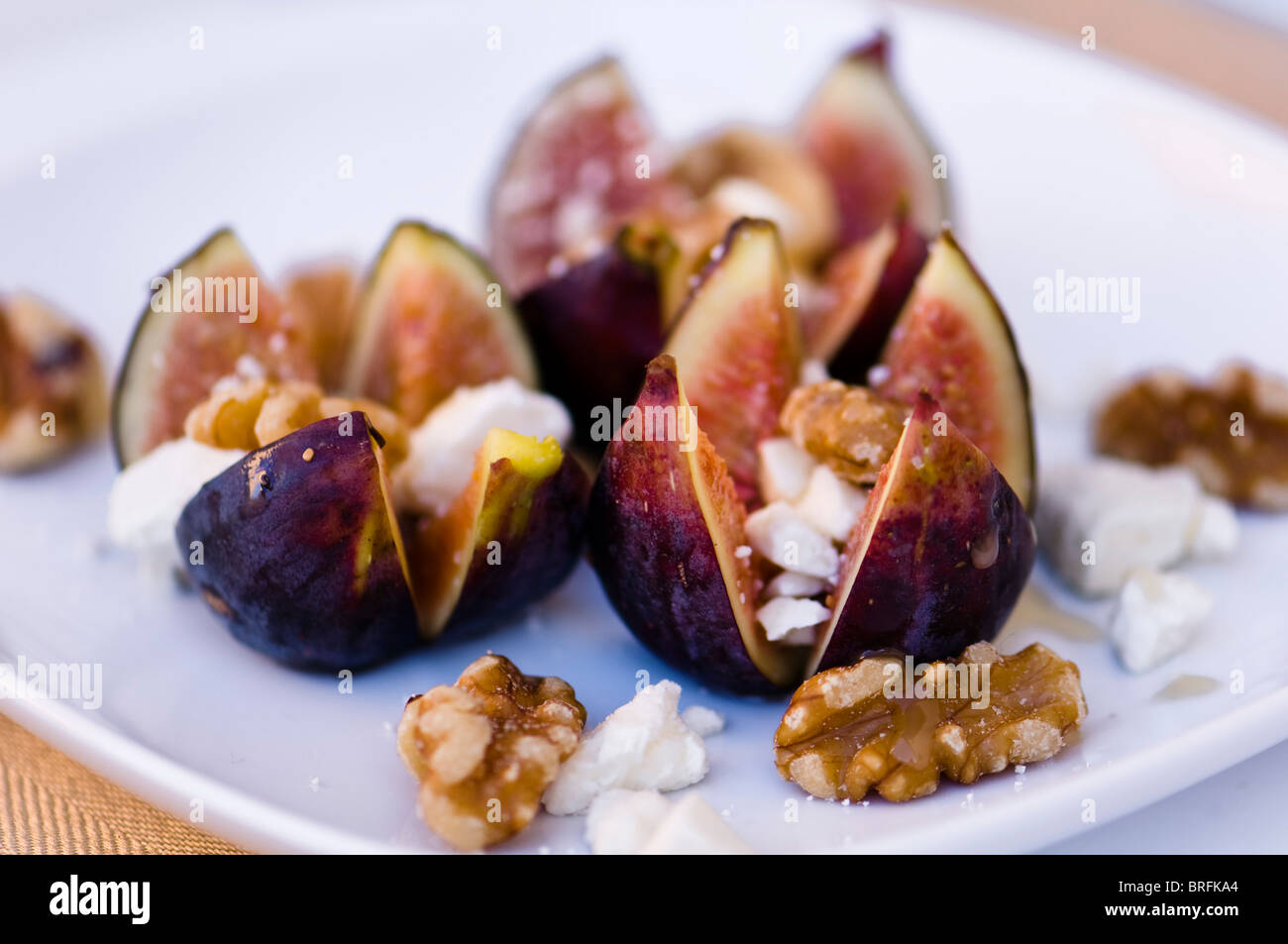 Figs and cheese appetizer Stock Photo - Alamy