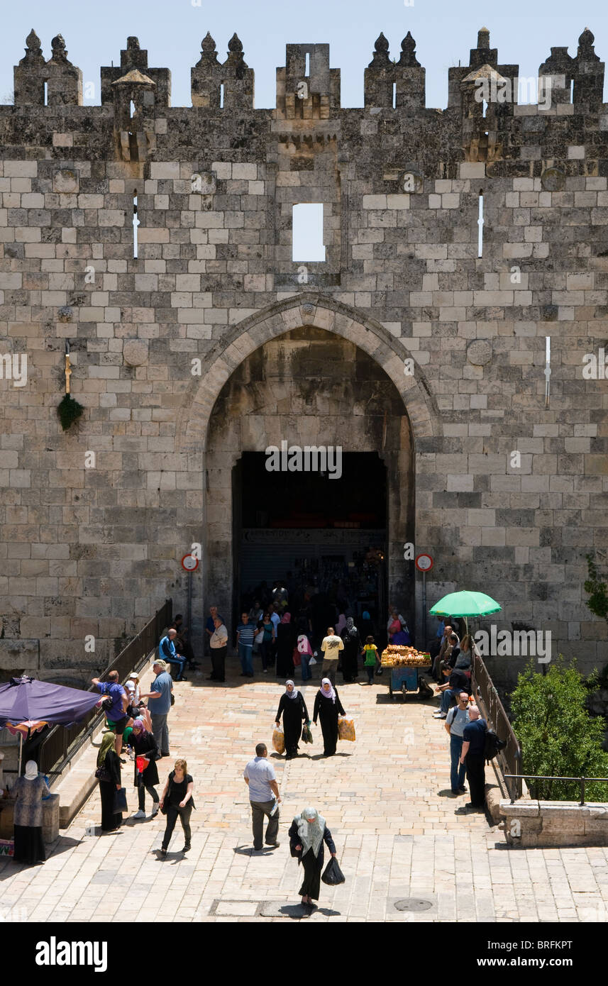 The Damascus Gate entering the old city of Jerusalem Stock Photo - Alamy
