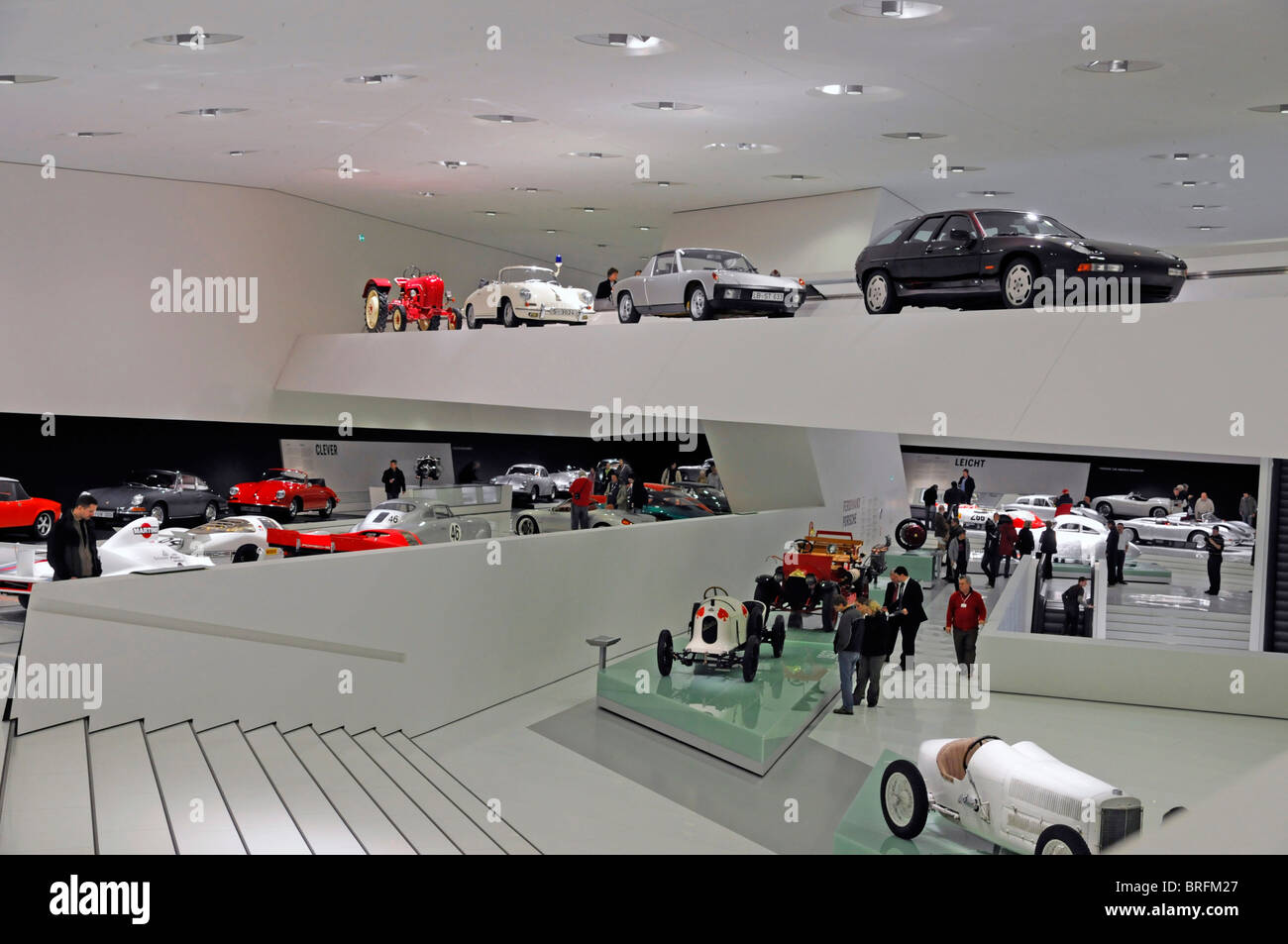 Interior, new Porsche Museum, Stuttgart, Baden-Wuerttemberg, Germany ...