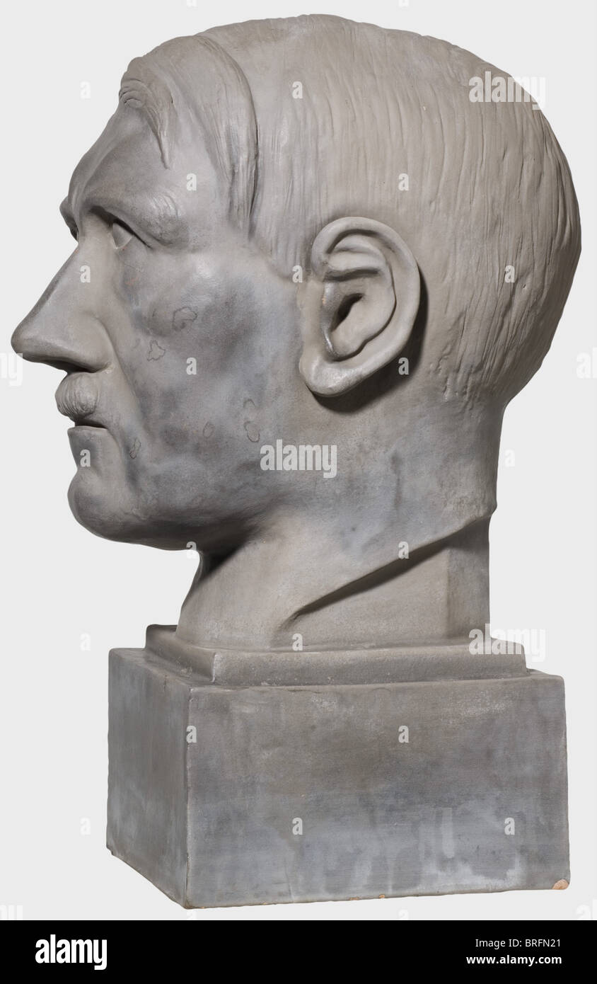 Ernst Seger (1868 - 1939) - a majolica bust "Adolf Hitler"., Portrait ...