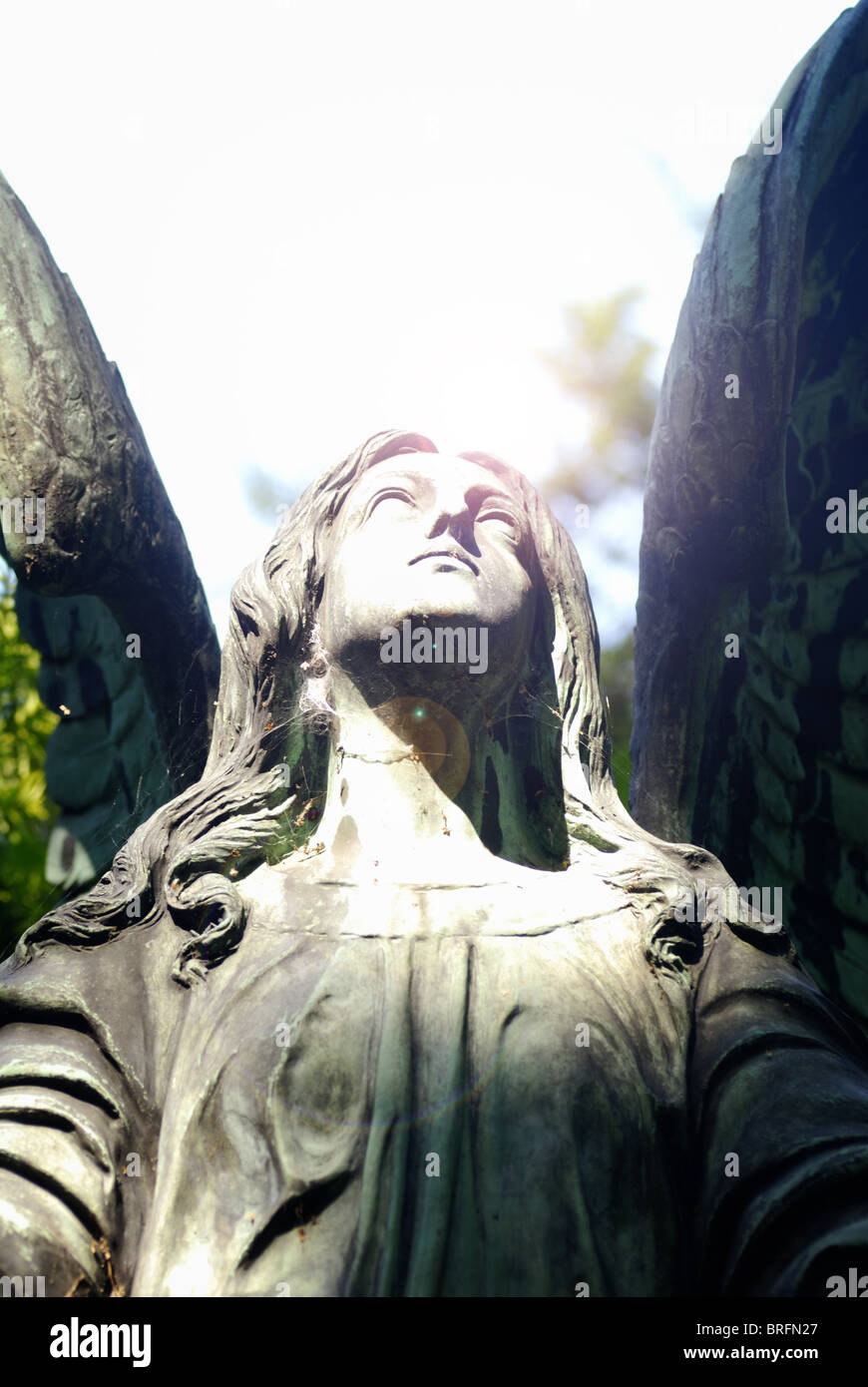 Angel statue at the Ohlsdorf cemetery in Ohlsdorf, Hamburg, Germany ...
