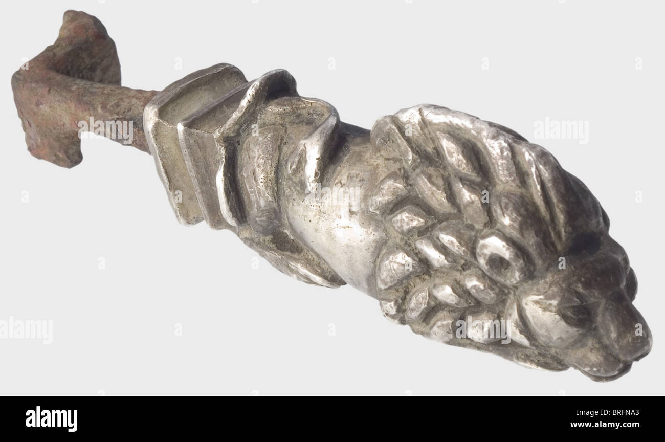 A Roman key with a silver handle, 2nd/3rd centuries A.D. Iron push-key ...