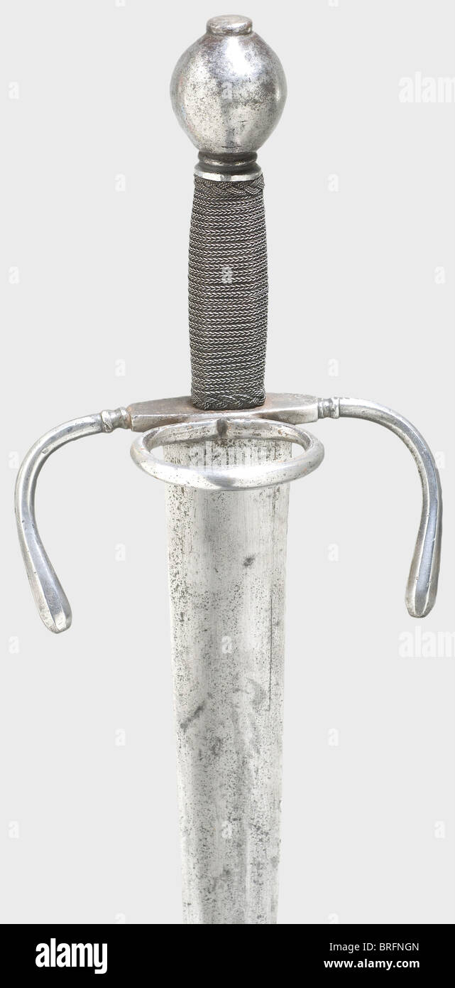 A heavy Saxon left hand dagger, circa 1600. Broad double-edged blade ...