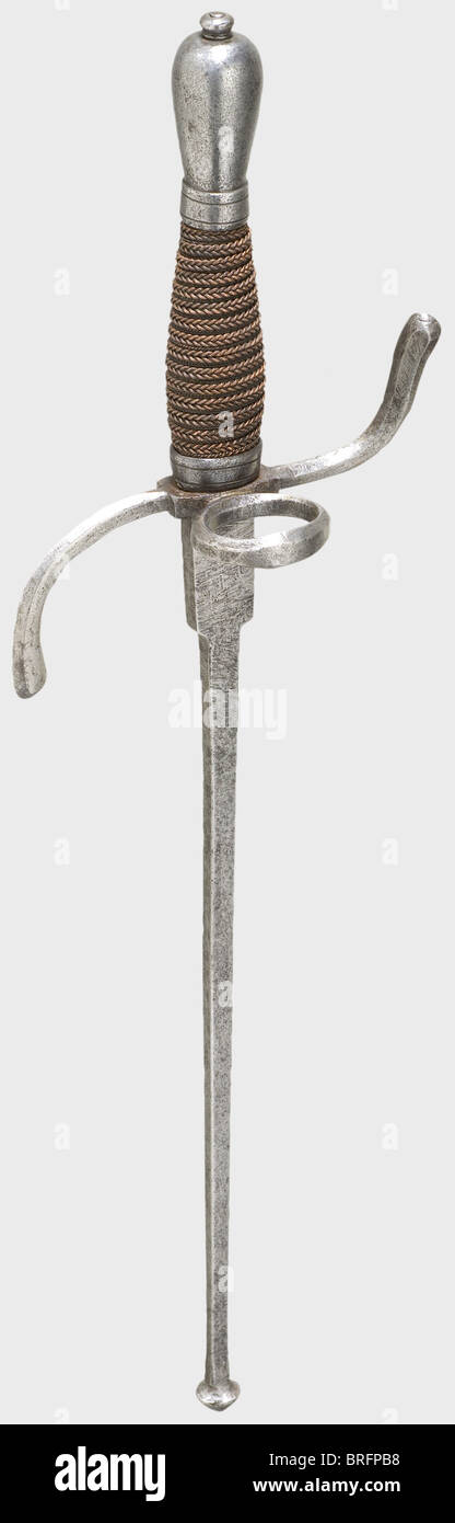 A German practice left hand dagger, circa 1600. Blunt quadrangular ...