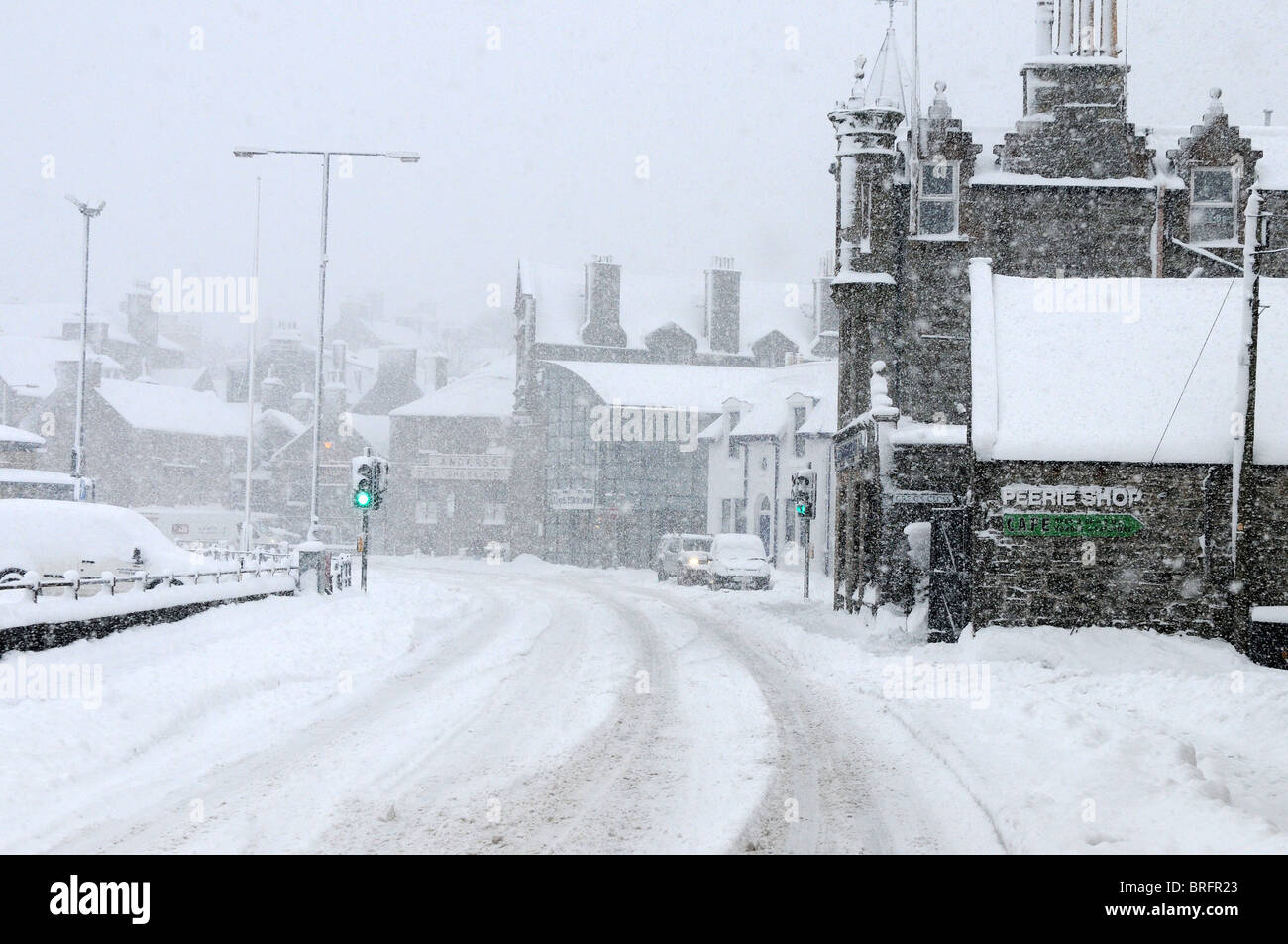 Heavy snow at the Esplanade Lerwick Shetland winter 2009/2010 Stock ...