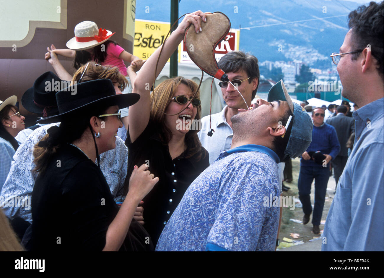 In the city of Quito, Ecuador, the white upper class of the city enjoy ...