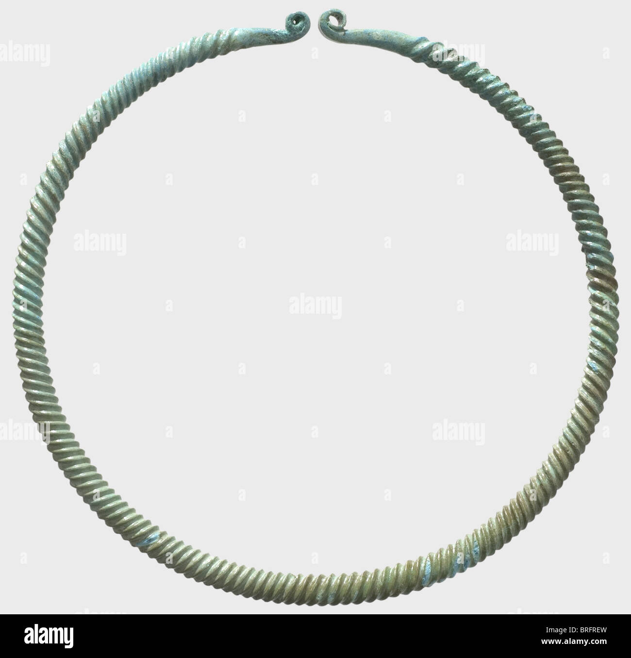 A large Celtic torque, Central Europe, 2nd/1st century B.C. Bronze with ...