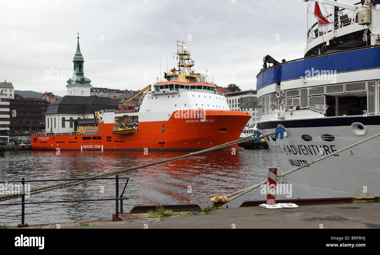 MV NORMAND FERKING AH-TUG/SUPPLY SHIP IN THE PORT OF BERGEN. NORWAY ...