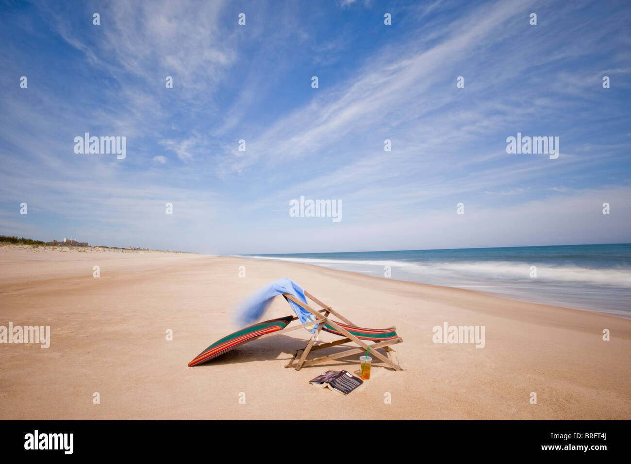 East Hampton, NY - 5/11/09 - Beach chairs on the sand at Wyborg's Beach ...