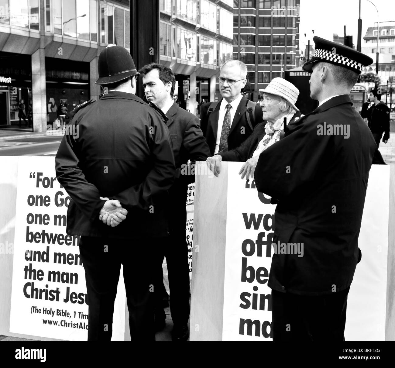 Religious protesters and police during Pope's state visit. FOR ...