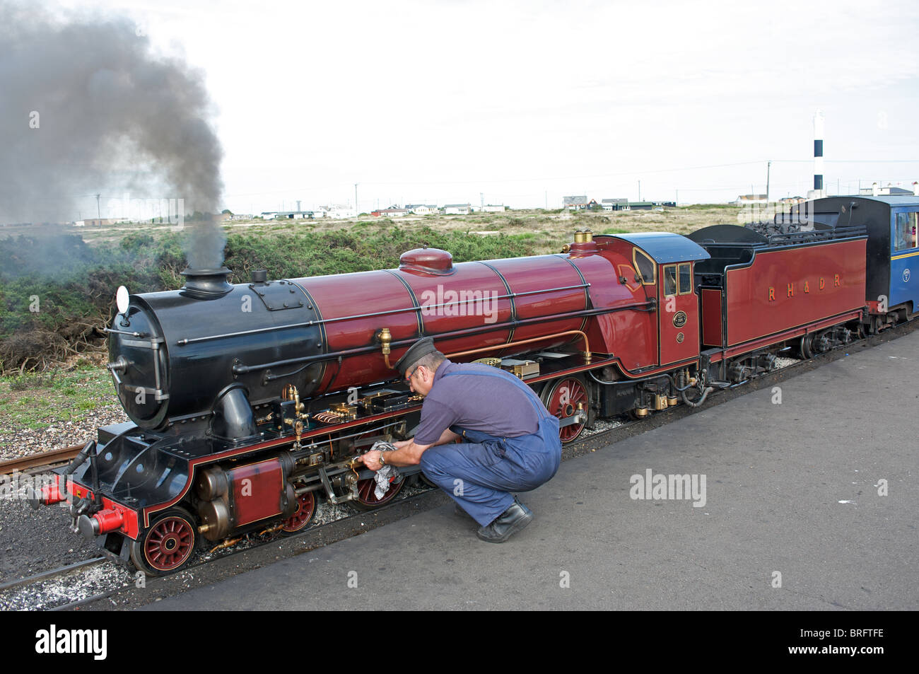 One-thirds scale steam locomotive 'Hercules' operating on the Romney ...
