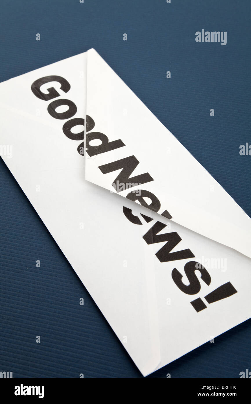 Good News and envelope, concept of success Stock Photo - Alamy
