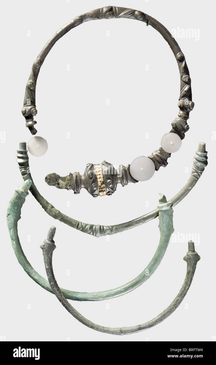 A Celtic neck ring(torque)with coral inlays,4th/3rd century B.C ...