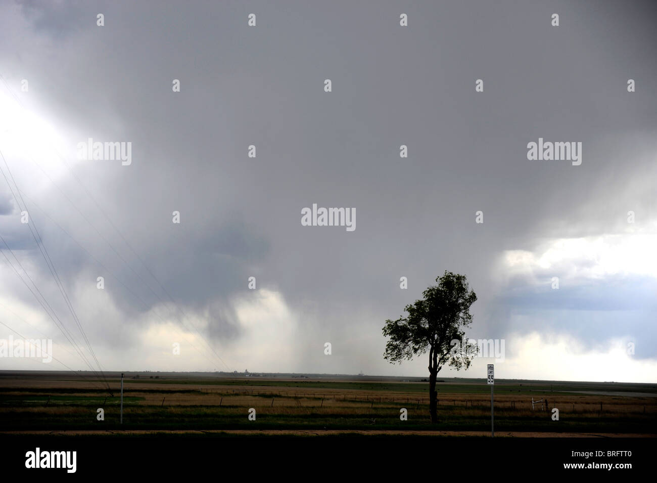 Rain Storm in Distance along I-40 Texas Route 66 Stock Photo - Alamy