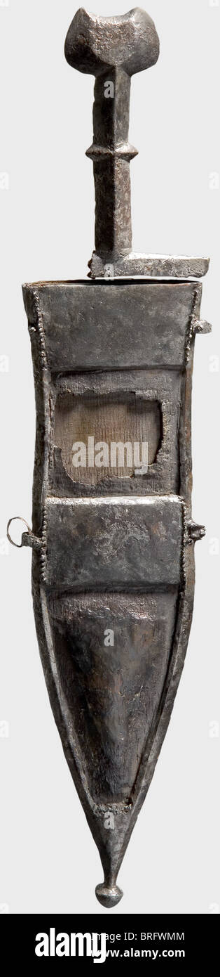 A dagger of the Künzing type with scabbard,2nd/3rd century A.D.Iron ...