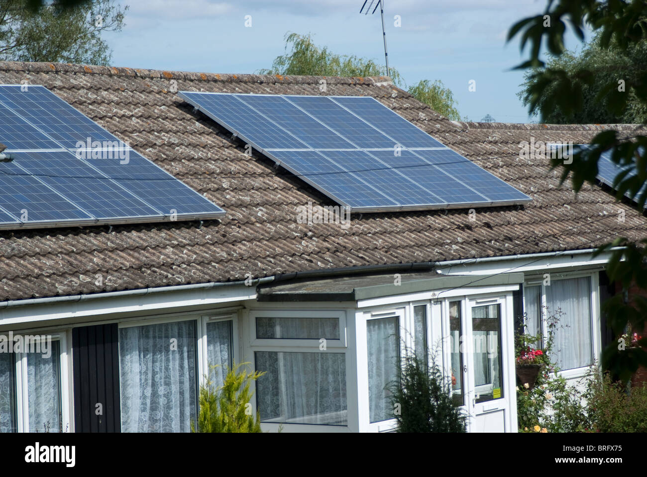 Solar Electricity Panels on domestic house roof Stock Photo - Alamy