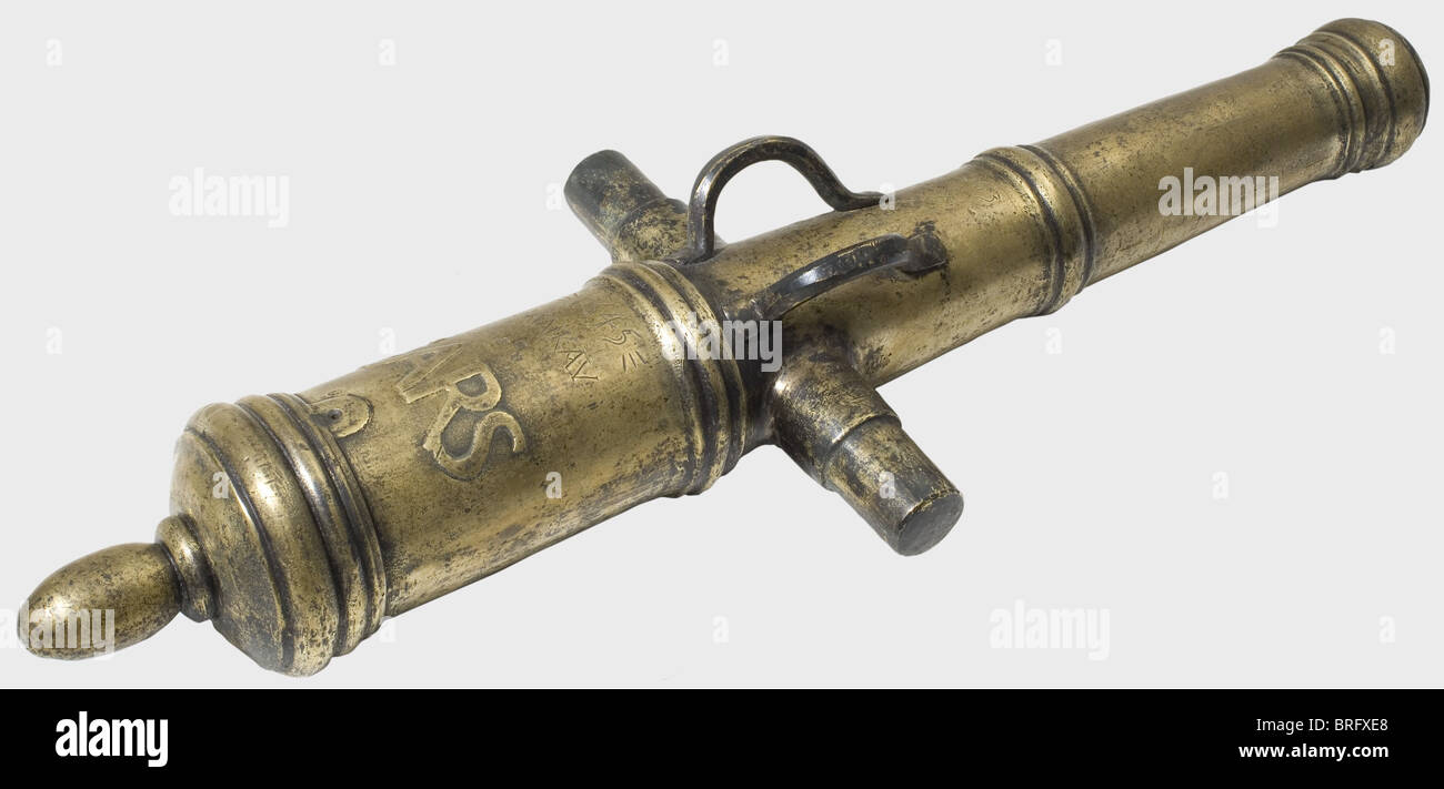 A Swedish barrel for a field cannon,circa 1630.Barrel of copper alloy ...