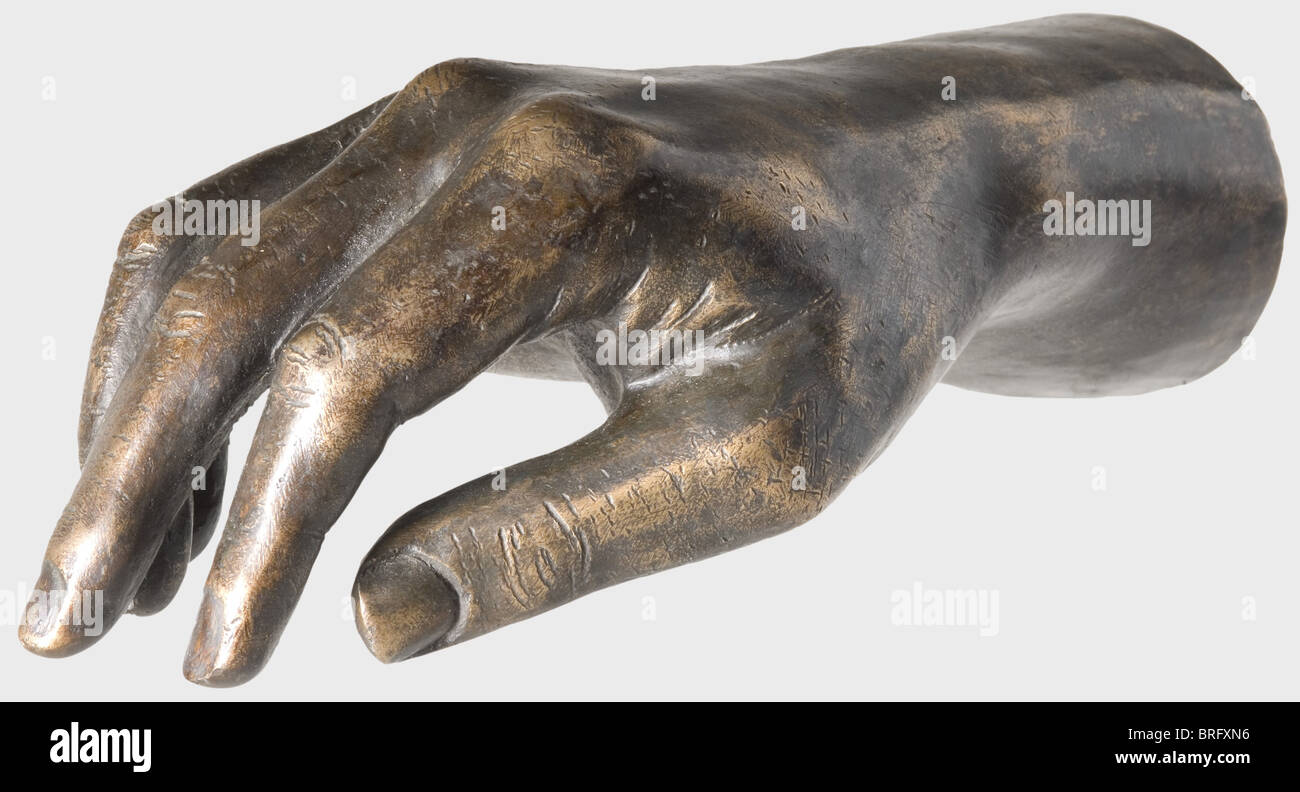 King Ludwig II of Bavaria(1845 - 1886),a bronze casting of the right ...