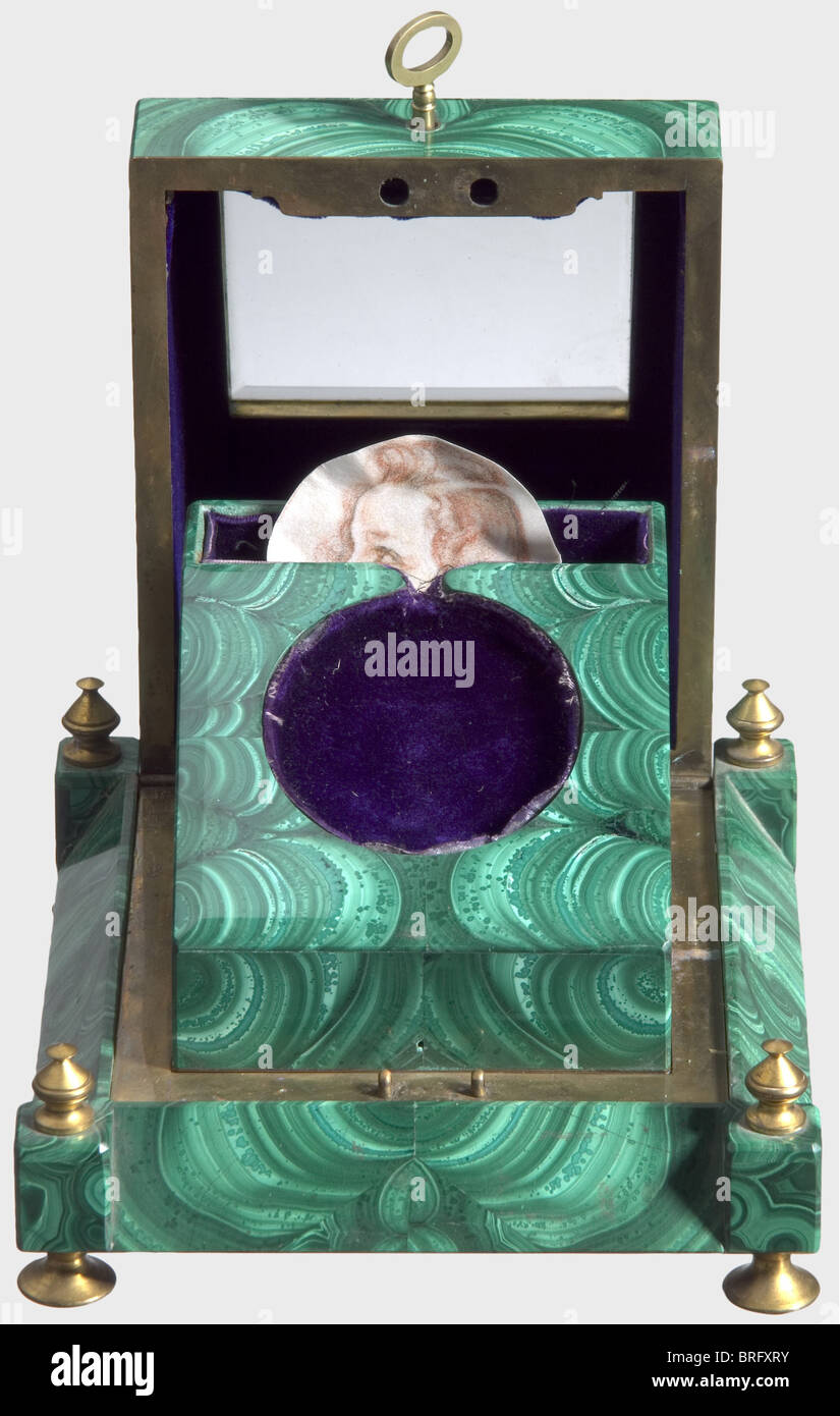 Hermann Göring,a pocket watch casket Malachite,gilded bronze and ...