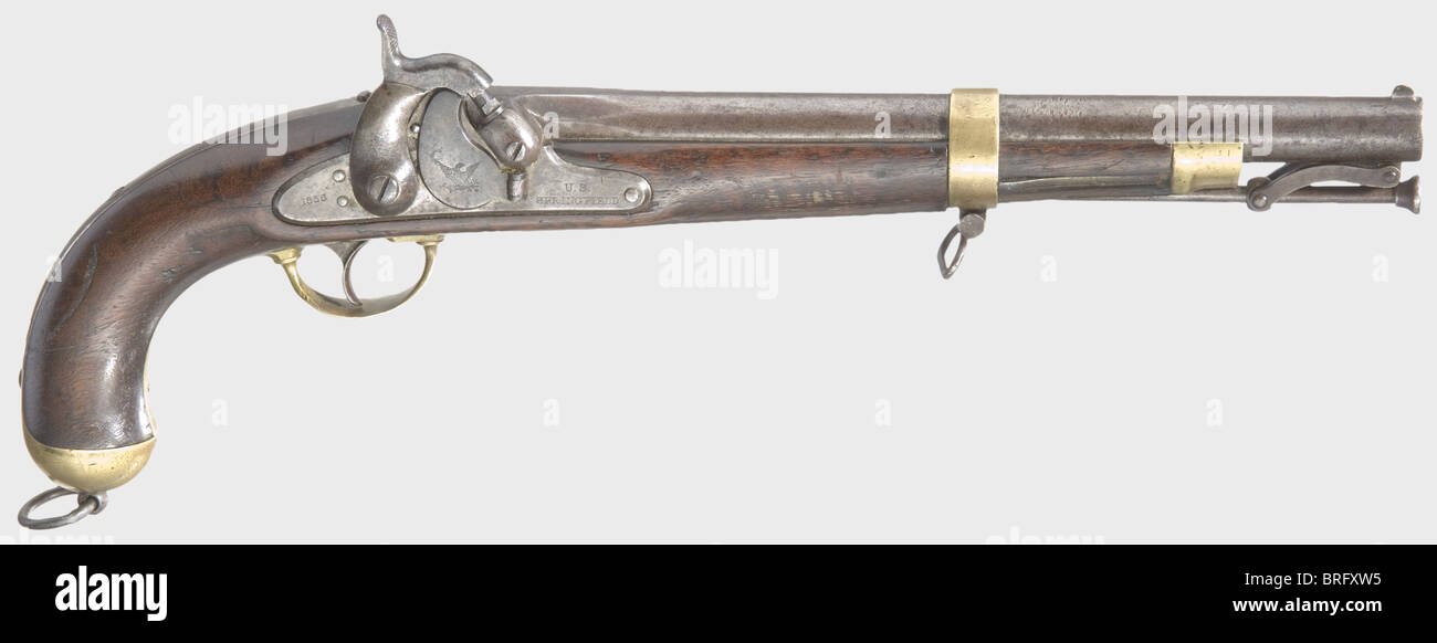 A Springfield model 1855 pistol-carbine,Rifled barrel in .58 calibre ...