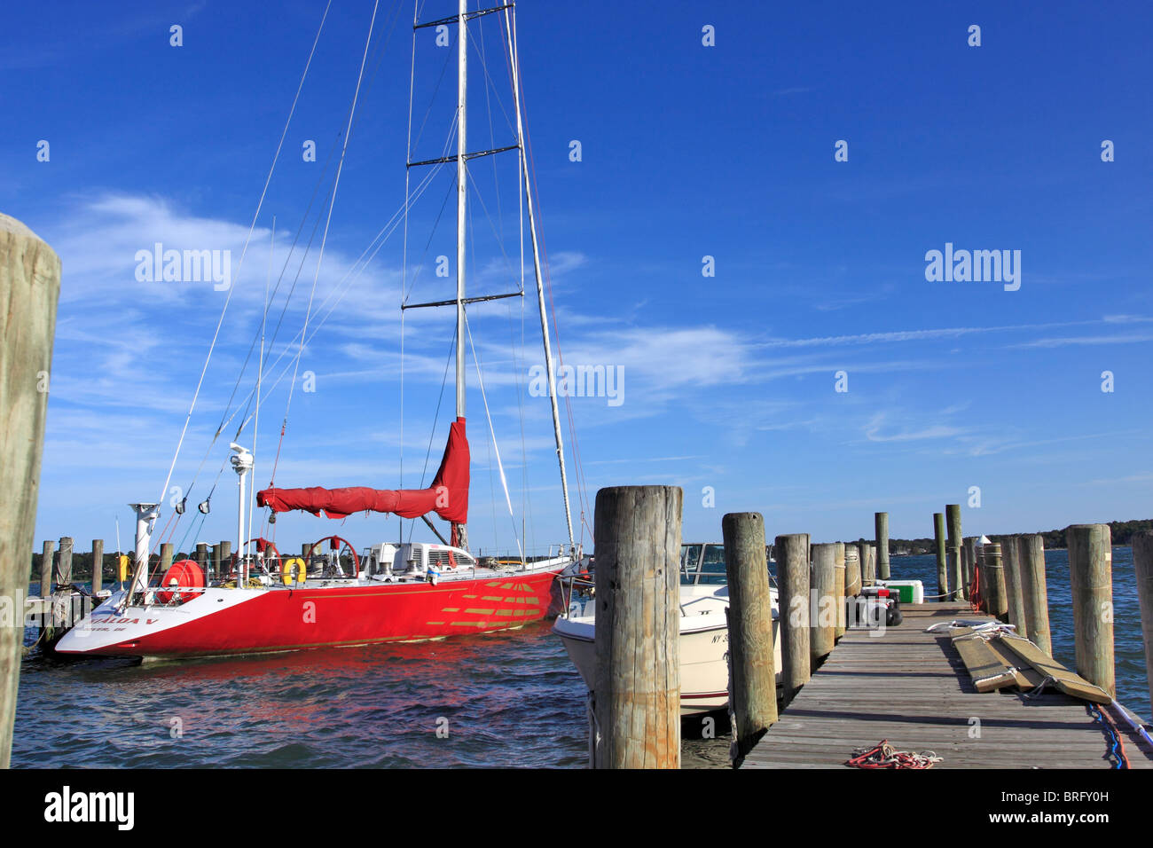 Greenport Harbor on the eastern north fork of Long Island NY Stock ...