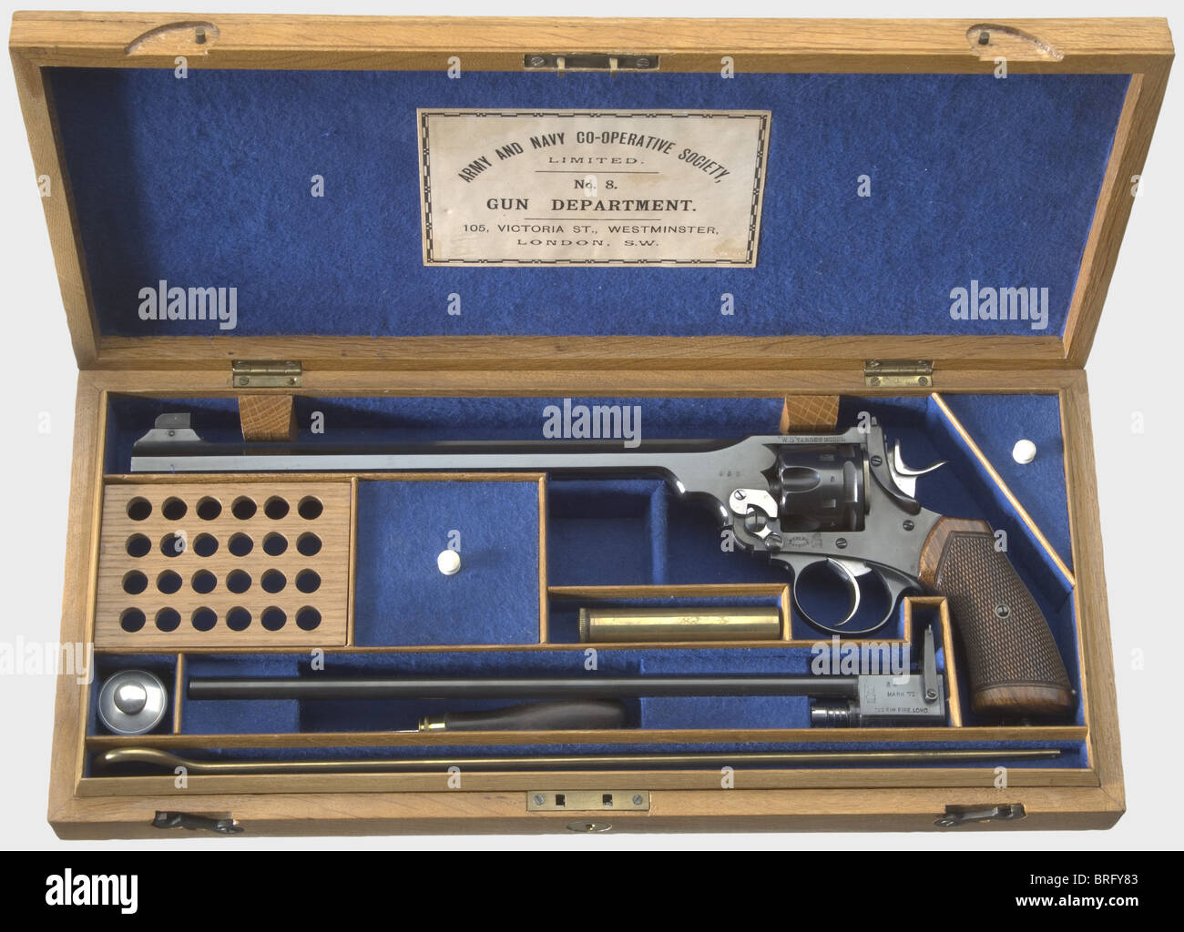 A Webley W.S. Target Model 12" with insert system in its case,cal..450/ ...