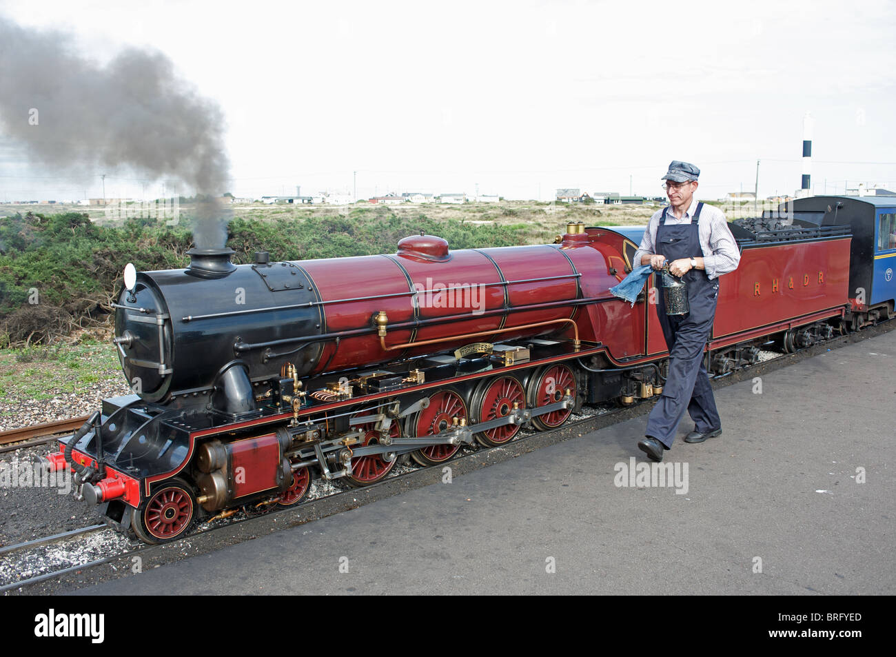 One-thirds scale steam locomotive 'Hercules' operating on the Romney ...