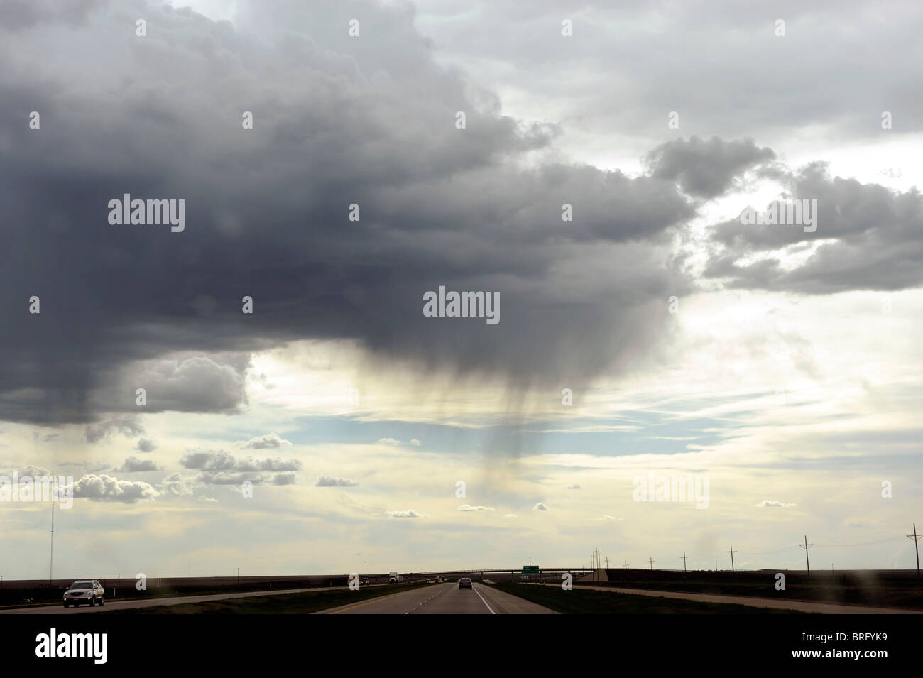 Rain Storm in Distance along I-40 Texas Route 66 Stock Photo - Alamy