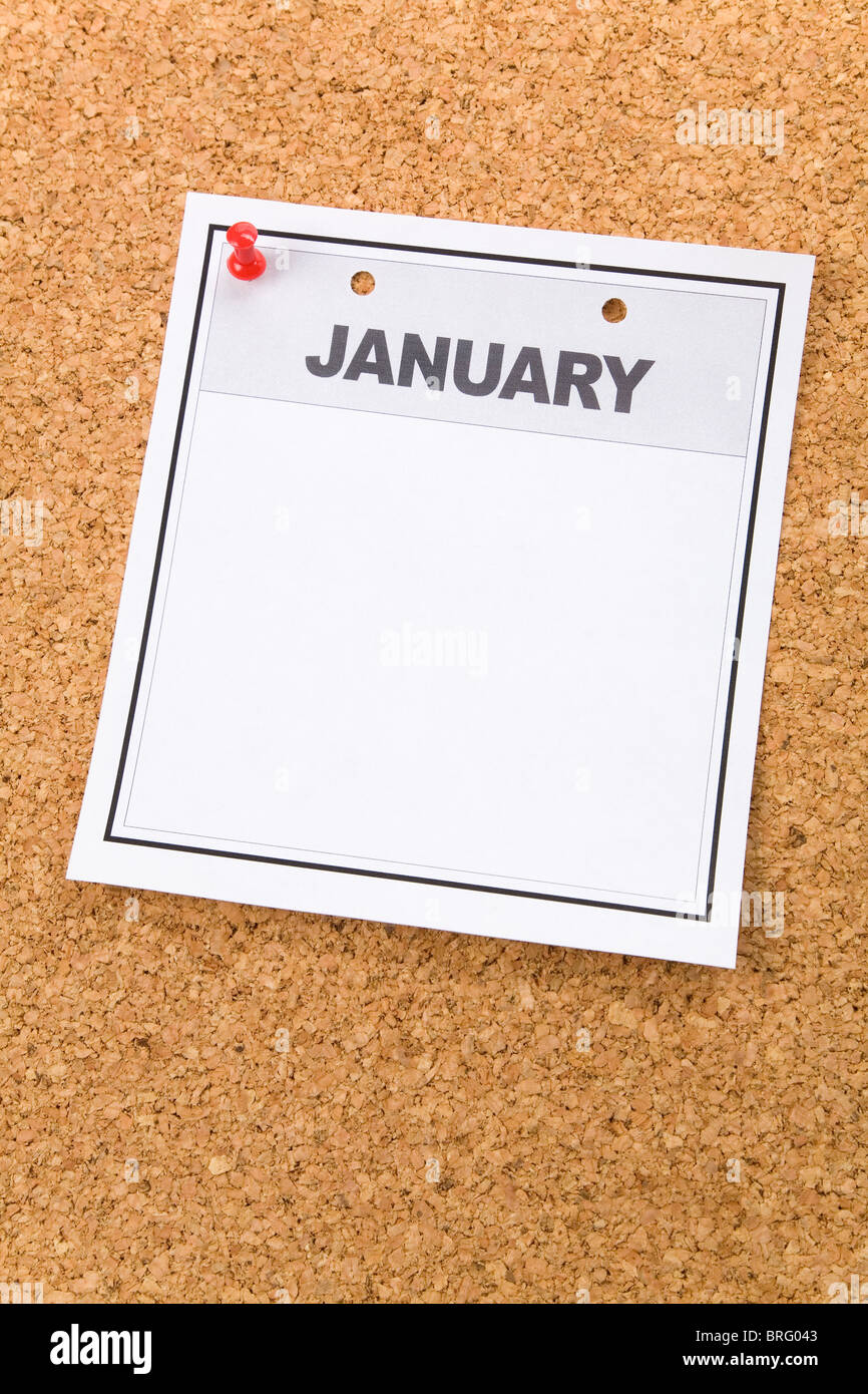 Blank Calendar, January, close up for background Stock Photo - Alamy