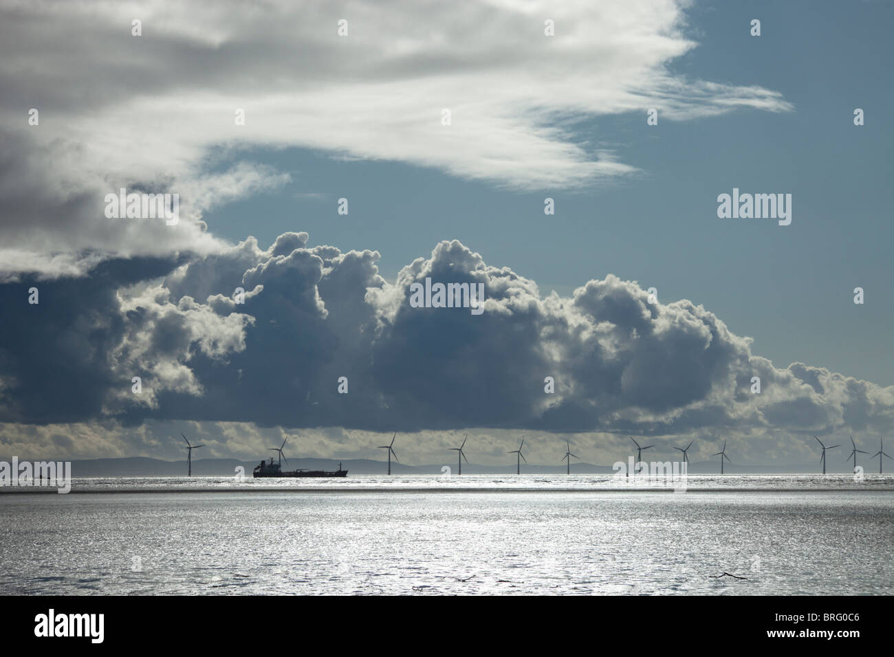 View to North Wales, across the Alt Estuary and Liverpool Bay from the ...