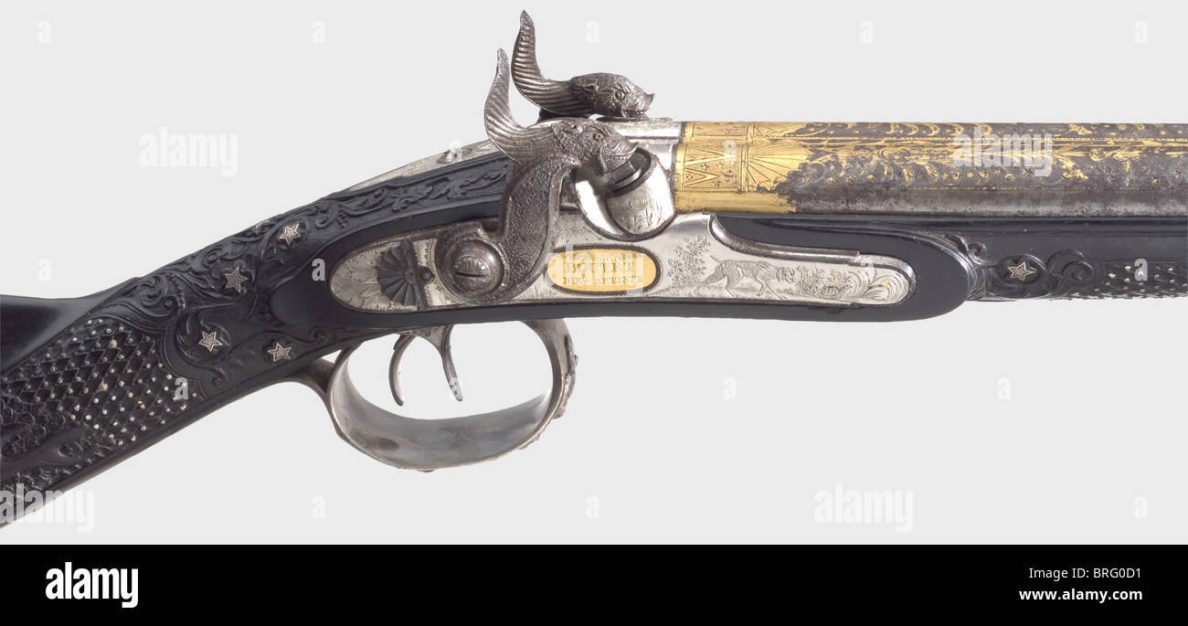 A percussion double-barrelled shotgun, Nicolas Noel Boutet, Paris after ...