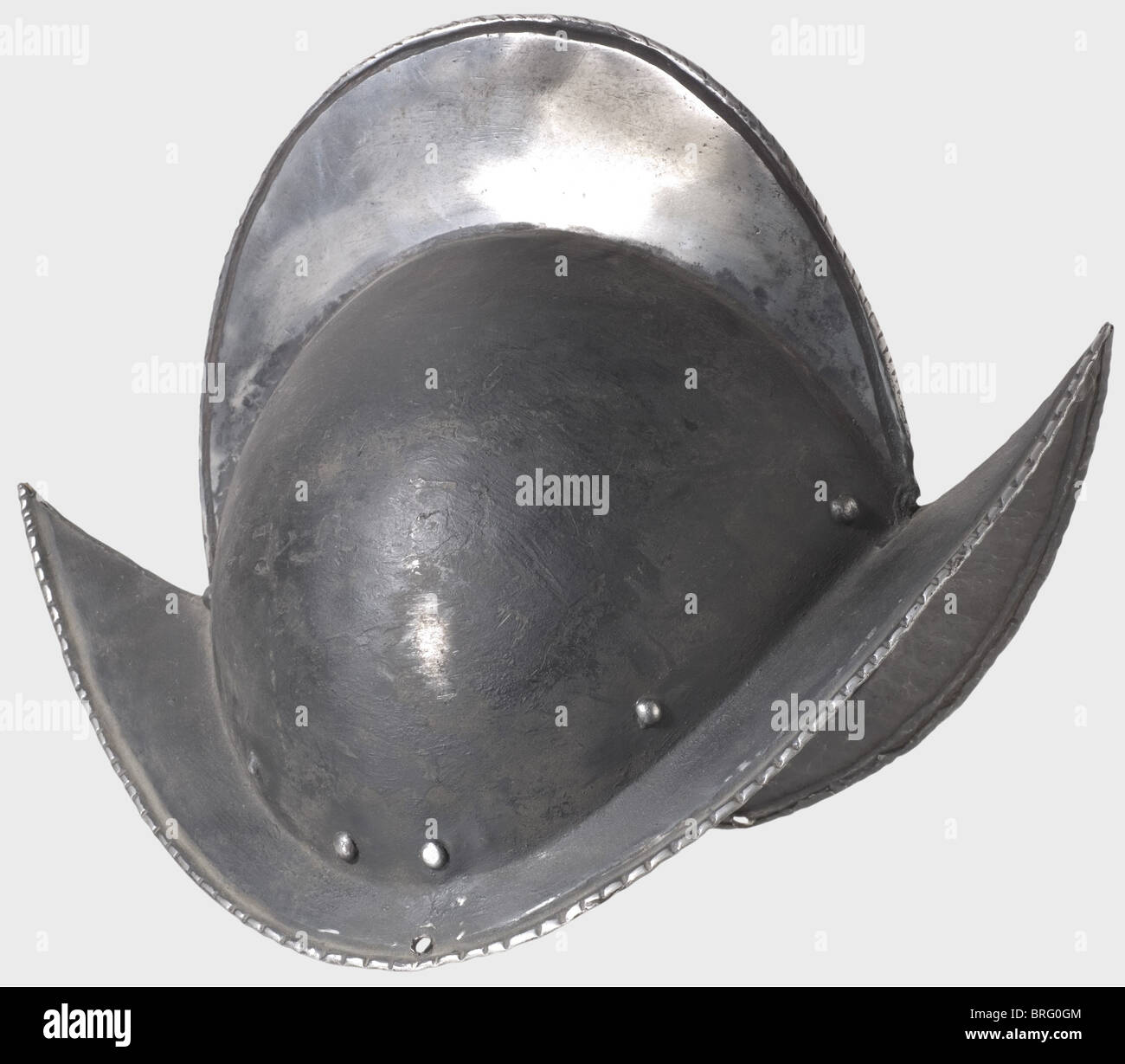 A German morion,circa 1580 Skull forged in two pieces with a high ...