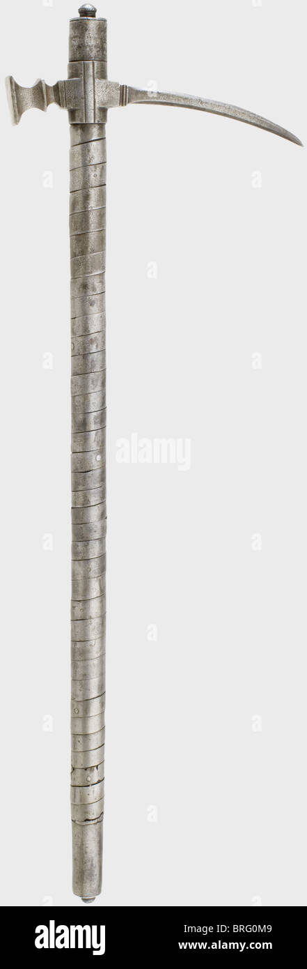 A large Hungarian horseman's hammer,middle of the 17th century. Slender ...