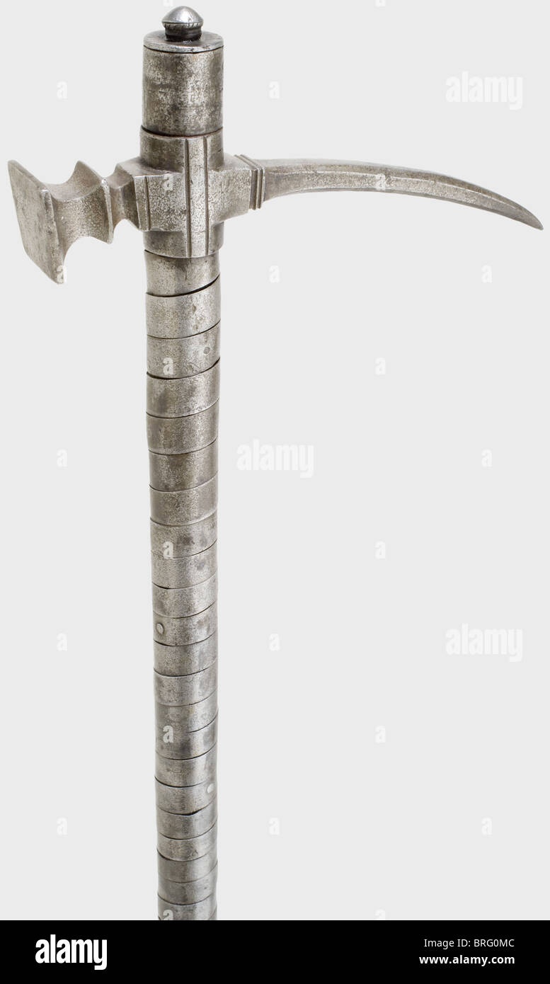 A large Hungarian horseman's hammer,middle of the 17th century. Slender ...