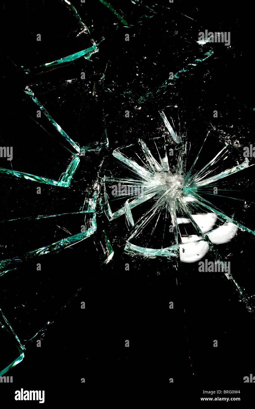 broken glass on a black background Stock Photo - Alamy