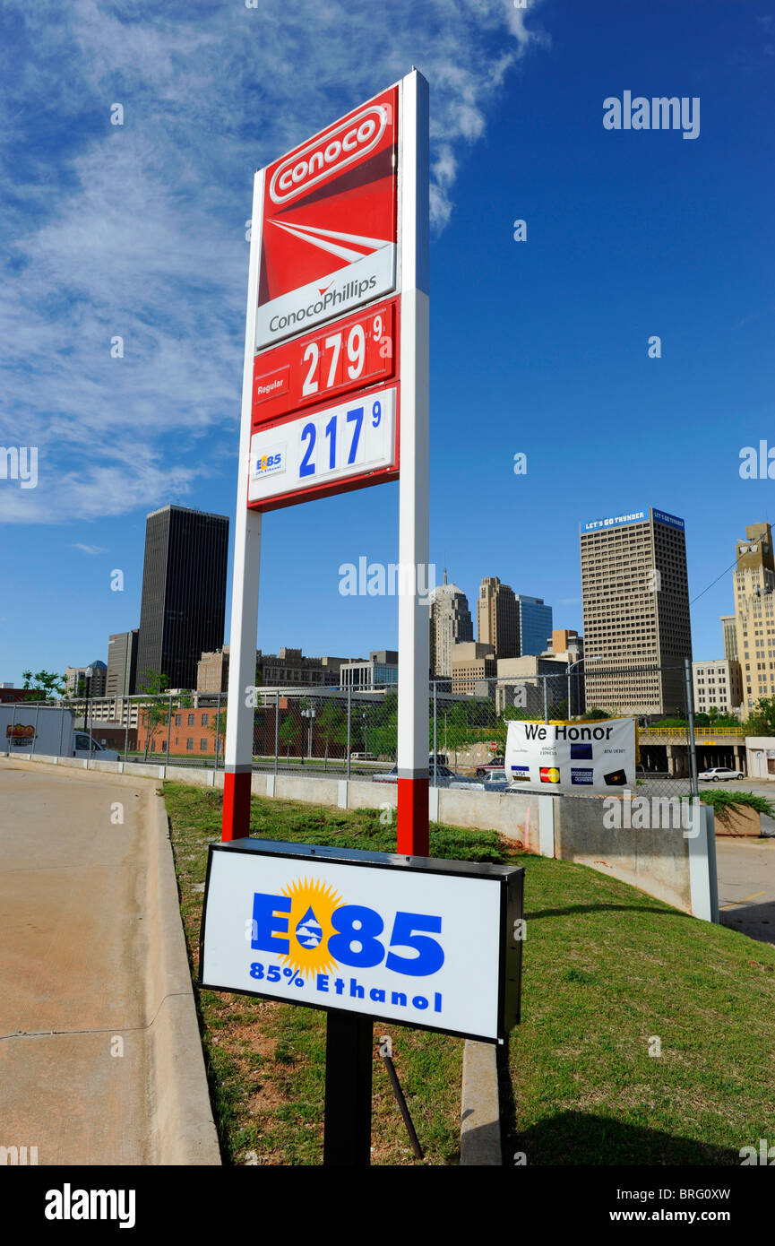 E 85% Ethanol gasoline sign Stock Photo - Alamy