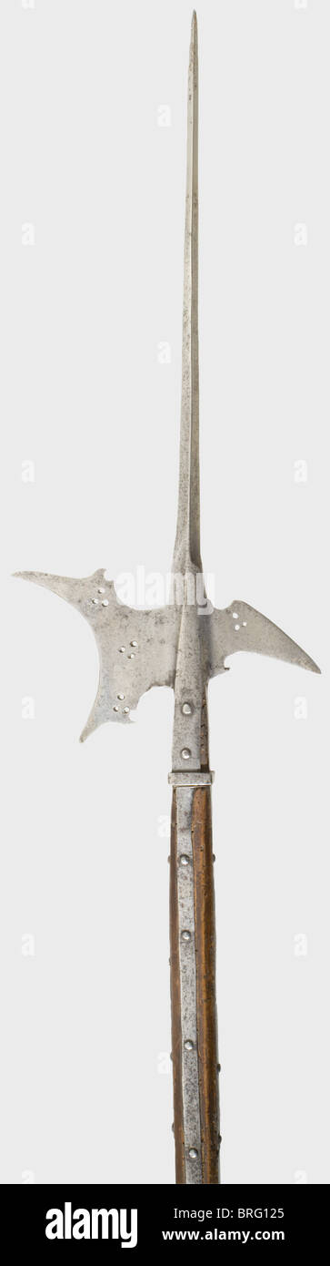 A German halberd, circa 1570 Heavy, quadrangular thrusting spike ...