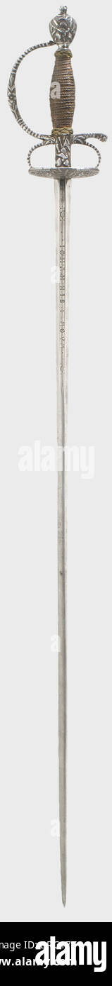 A German officer's smallsword, circa 1760. Blade with lenticular cross ...